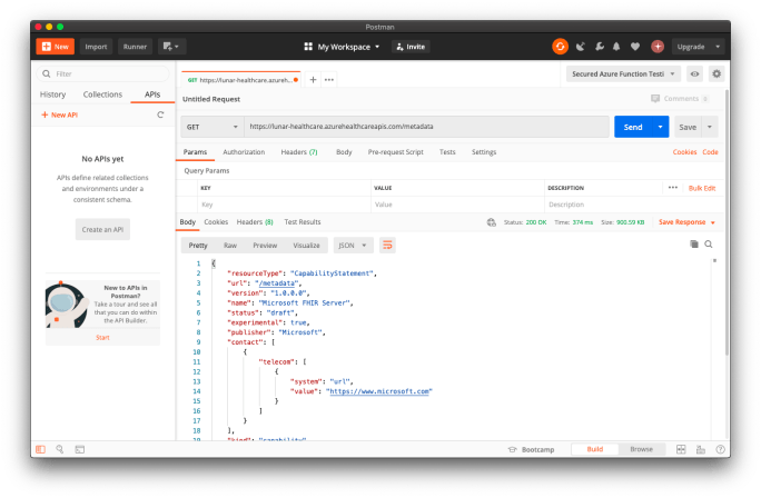 Authentication of Azure API for FHIR® and the Import of Patient Info ...