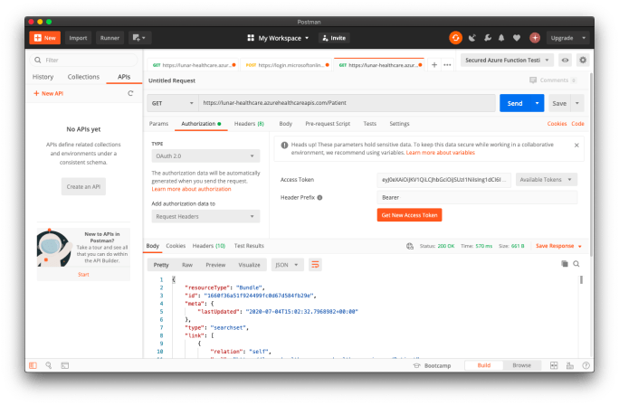 Authentication of Azure API for FHIR® and the Import of Patient Info ...